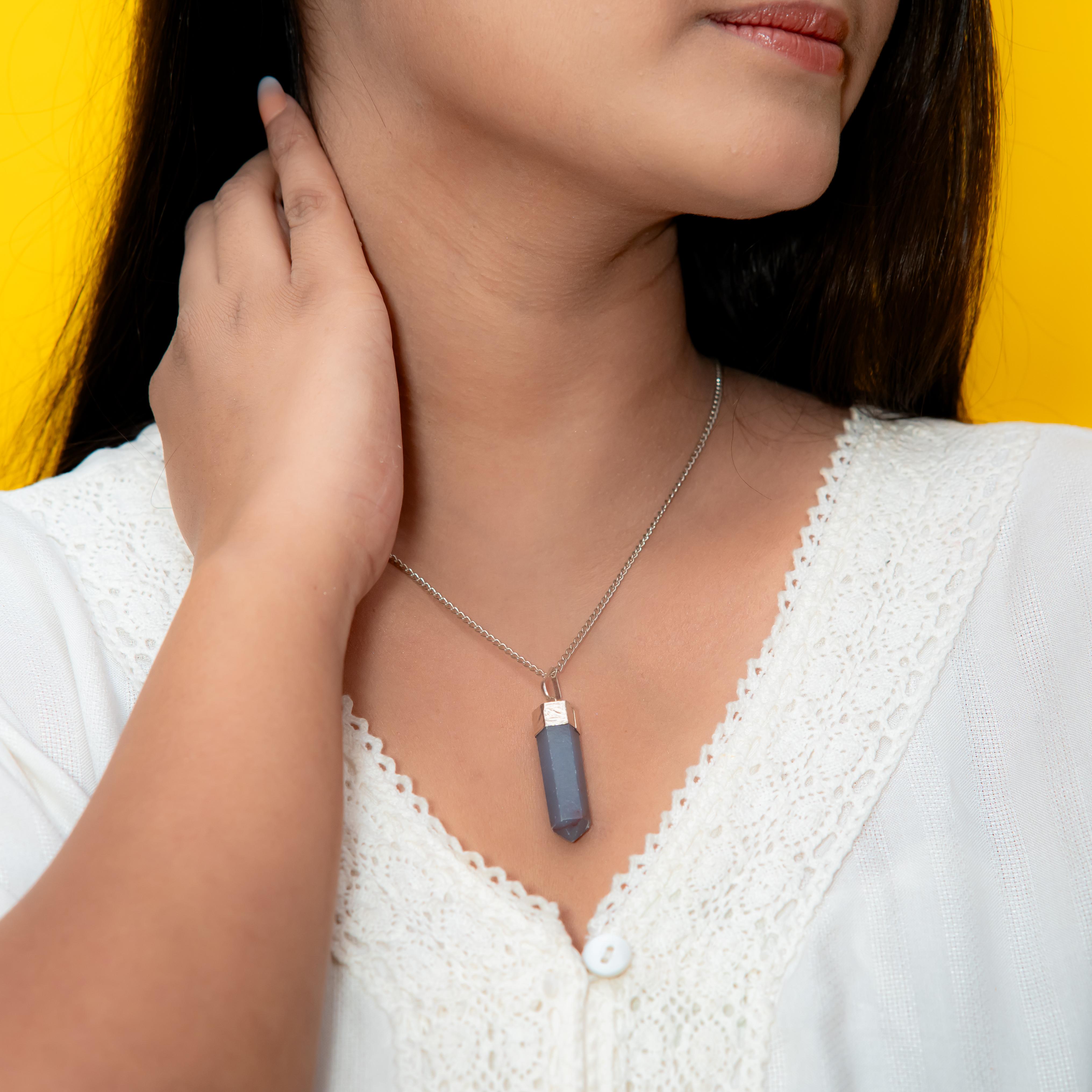 Angelite Pencil Pendant | Angelic Calm Point